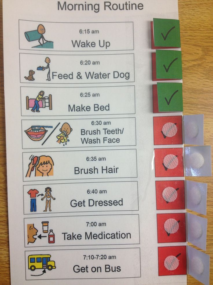 Visual Schedule Autism Task List Templates