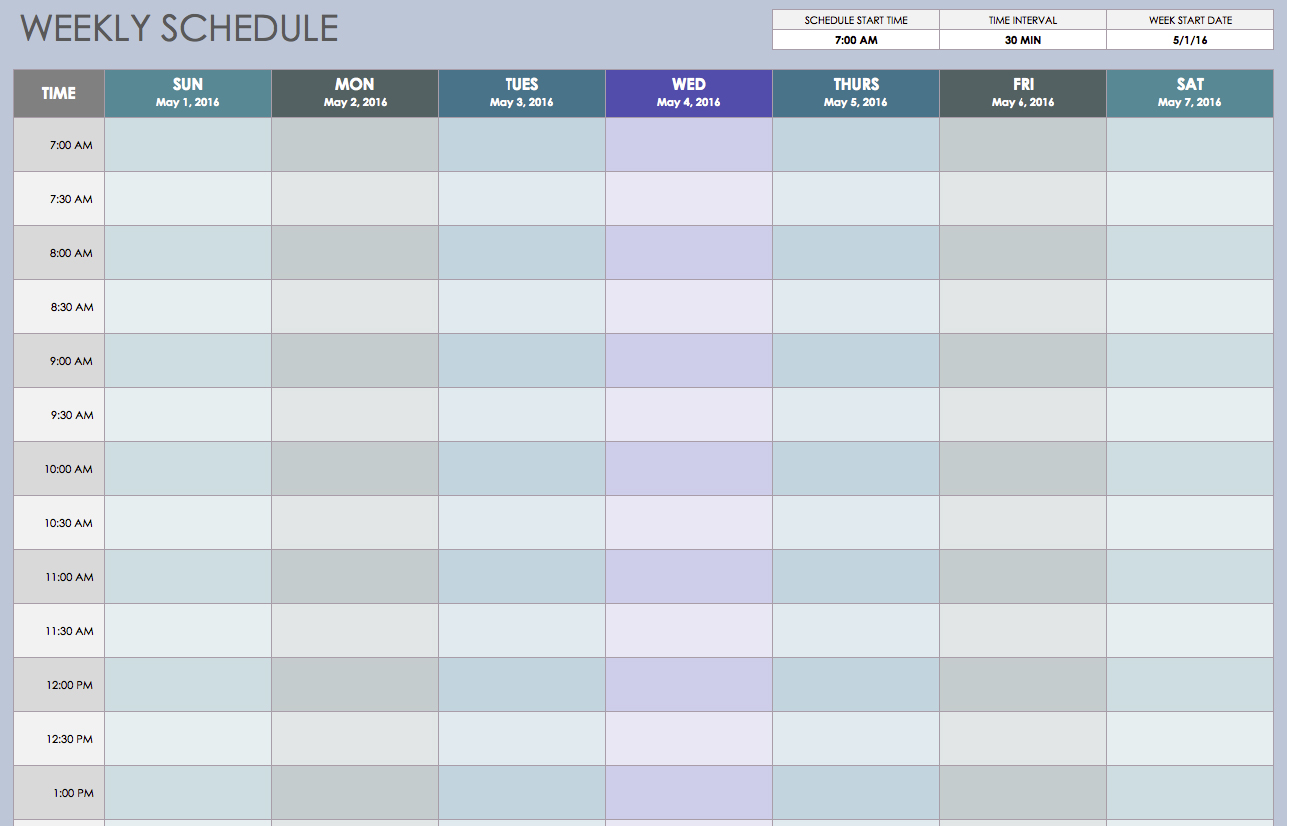 Weekly Employee Shift Schedule Template Excel Task List Templates