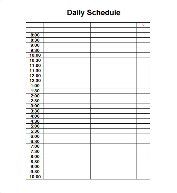 Daily Schedule Template Word Task List Templates